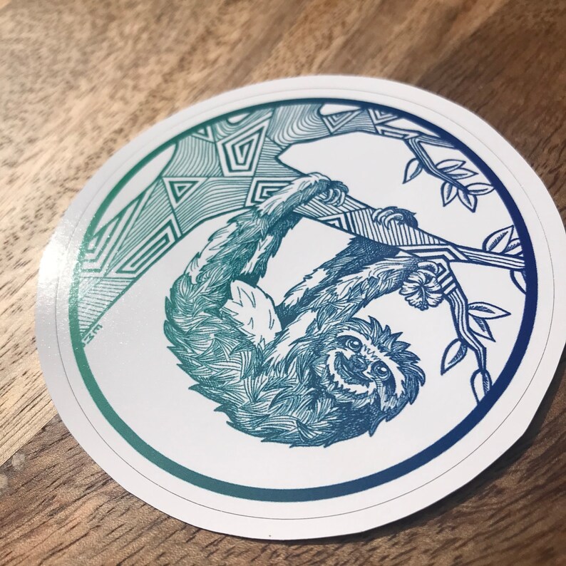 Sloth Sticker Sloth Decal Hanging Sloth Sticker Sloth - Etsy