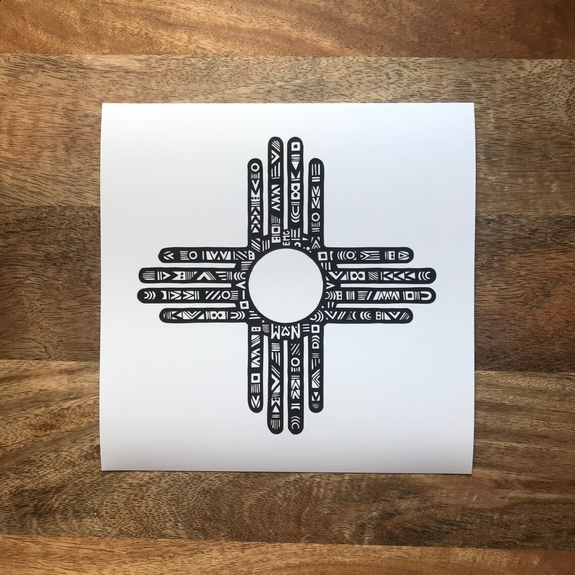 Zia Art Print New Mexico Zia Art Geometric Hand Drawn Zia | Etsy