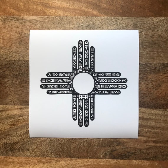 Zia Art Print New Mexico Zia Art Geometric Hand Drawn Zia - Etsy