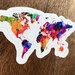 World Map Sticker, Continents Sticker, Travel Sticker, Laptop Decal ...
