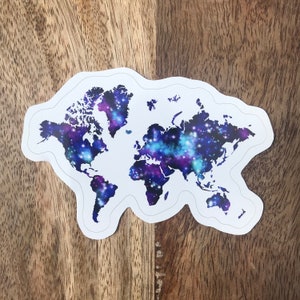 World Map Sticker, Continents Sticker, Travel Sticker, Laptop Decal ...
