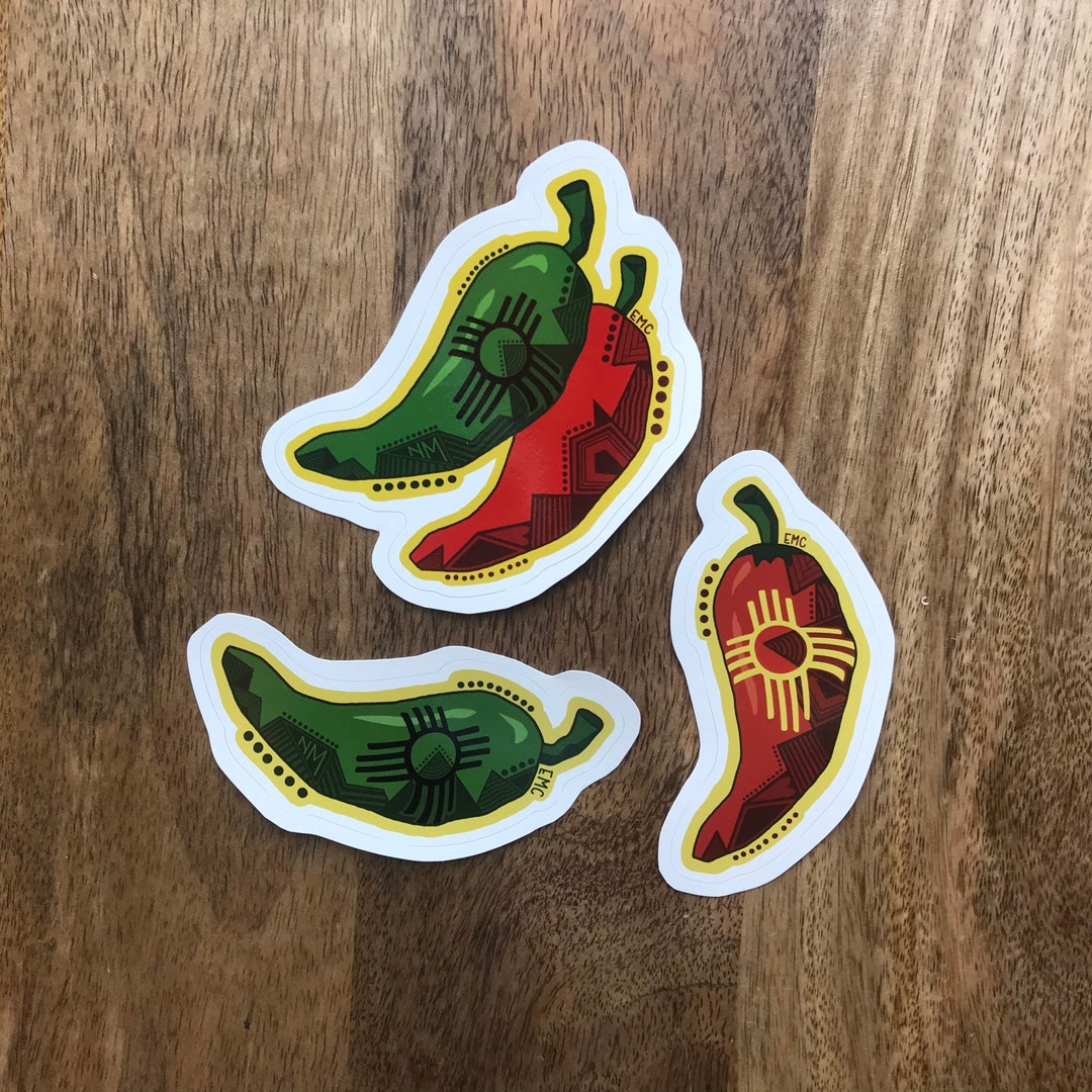 New Mexico Chile Sticker, Hatch Green Chile Sticker, Red Chile Sticker ...