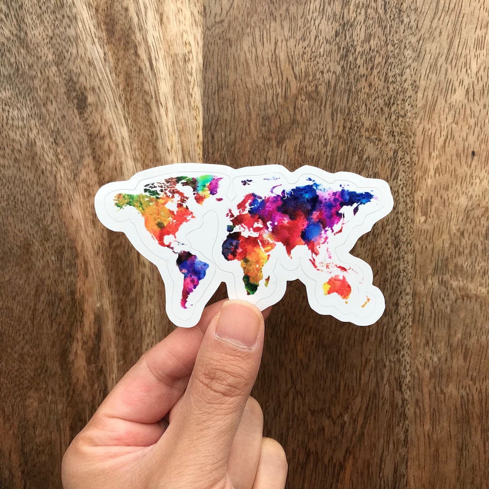 World Map Sticker Continents Sticker Travel Sticker Laptop | Etsy