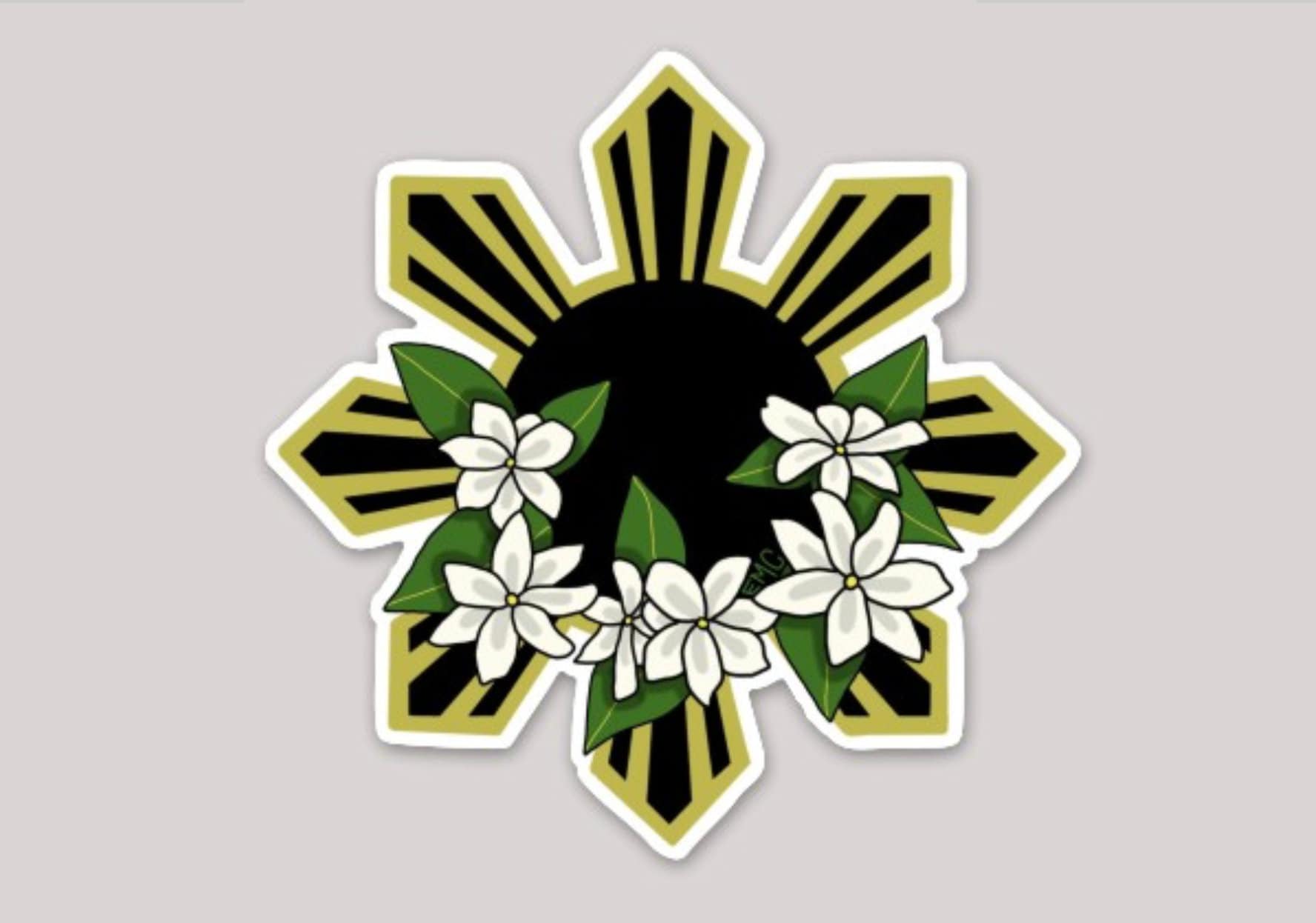 Philippines Sticker Sampaguita Sticker Philippine Sun | Etsy