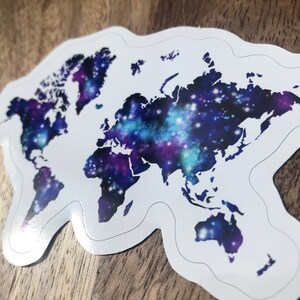 World Map Sticker, Continents Sticker, Travel Sticker, Laptop Decal ...