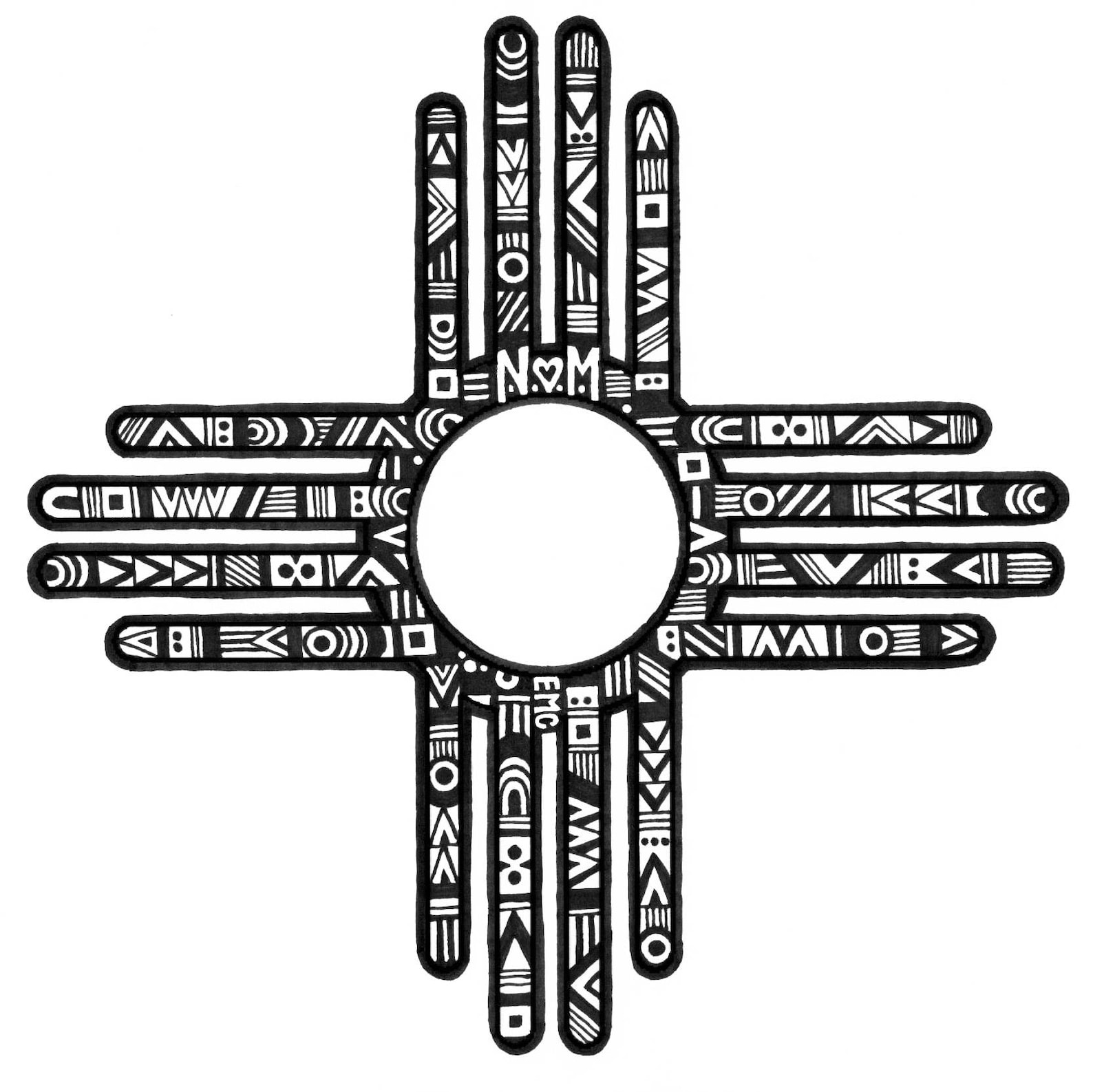 New Mexico Zia Printable New Mexico Zia Art Print New Mexico | Etsy