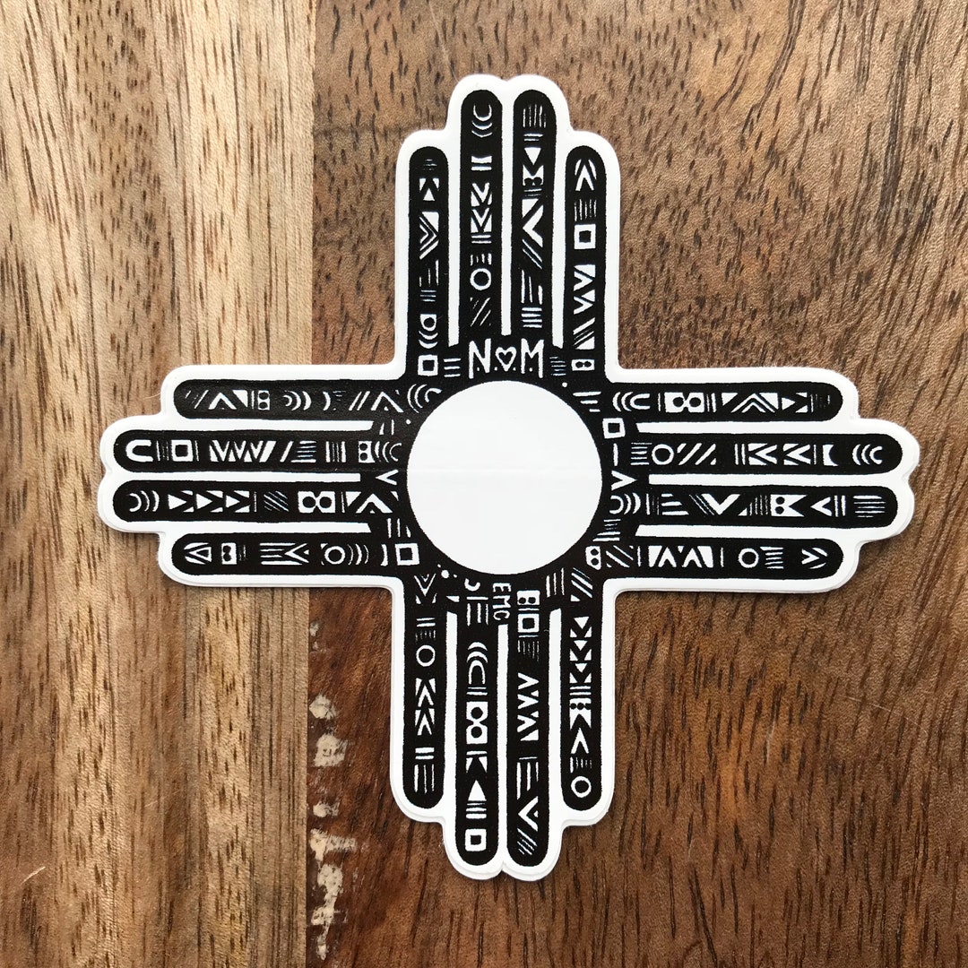 New Mexico Zia Sticker, New Mexico Flag Sticker, Zia Symbol Sticker ...