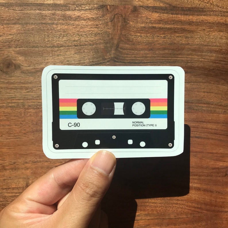 Cassette Tape Sticker Mix Tape Sticker Nineties Sticker - Etsy