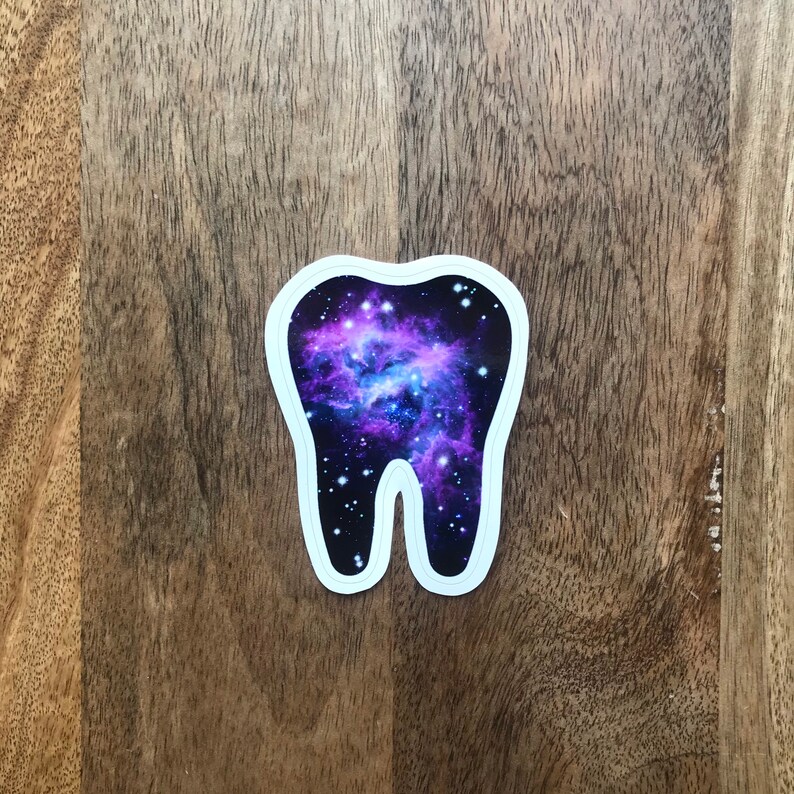 Galaxy Tooth Sticker Dental Sticker Space Tooth Sticker - Etsy México