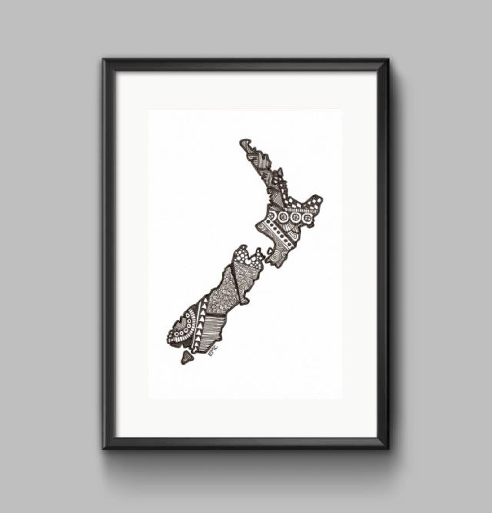 New Zealand Printable New Zealand Map Print New Zealand Wall - Etsy