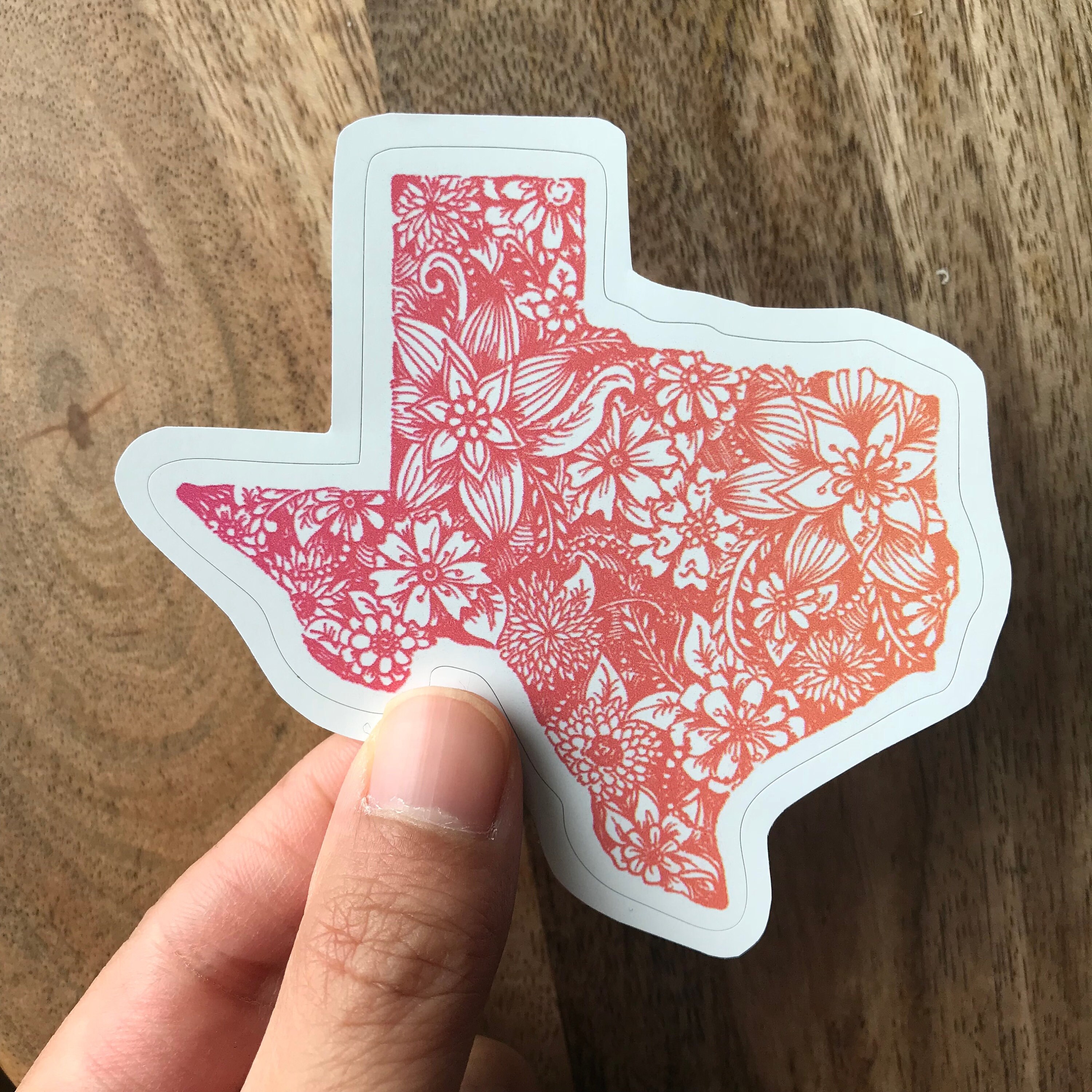 Texas Floral Sticker Texas Floral Decal Texas Map Sticker | Etsy