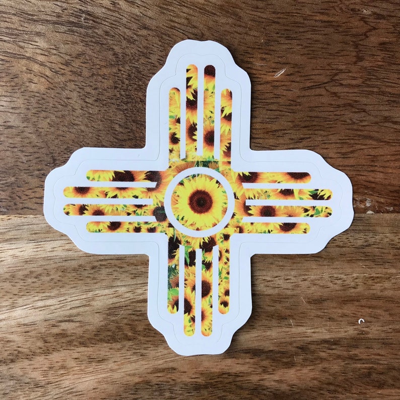Sunflower Zia Sticker, Zia Sticker, Zia Decal, Flower Sticker, Laptop ...