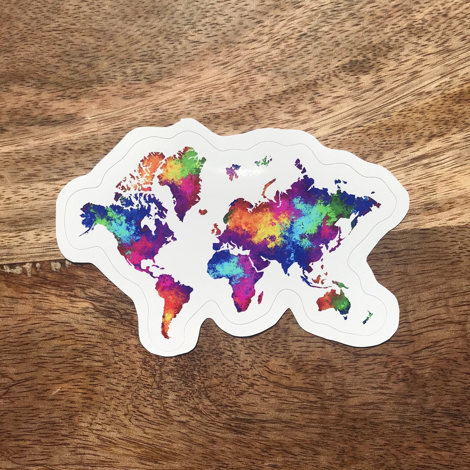 World Map Sticker, Continents Sticker, Travel Sticker, Laptop Decal ...