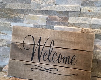 Wooden welcome sign | Etsy