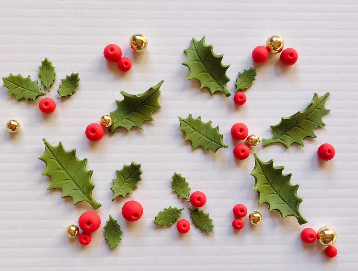 Edible Holly Cake Toppers/berries. - Etsy UK