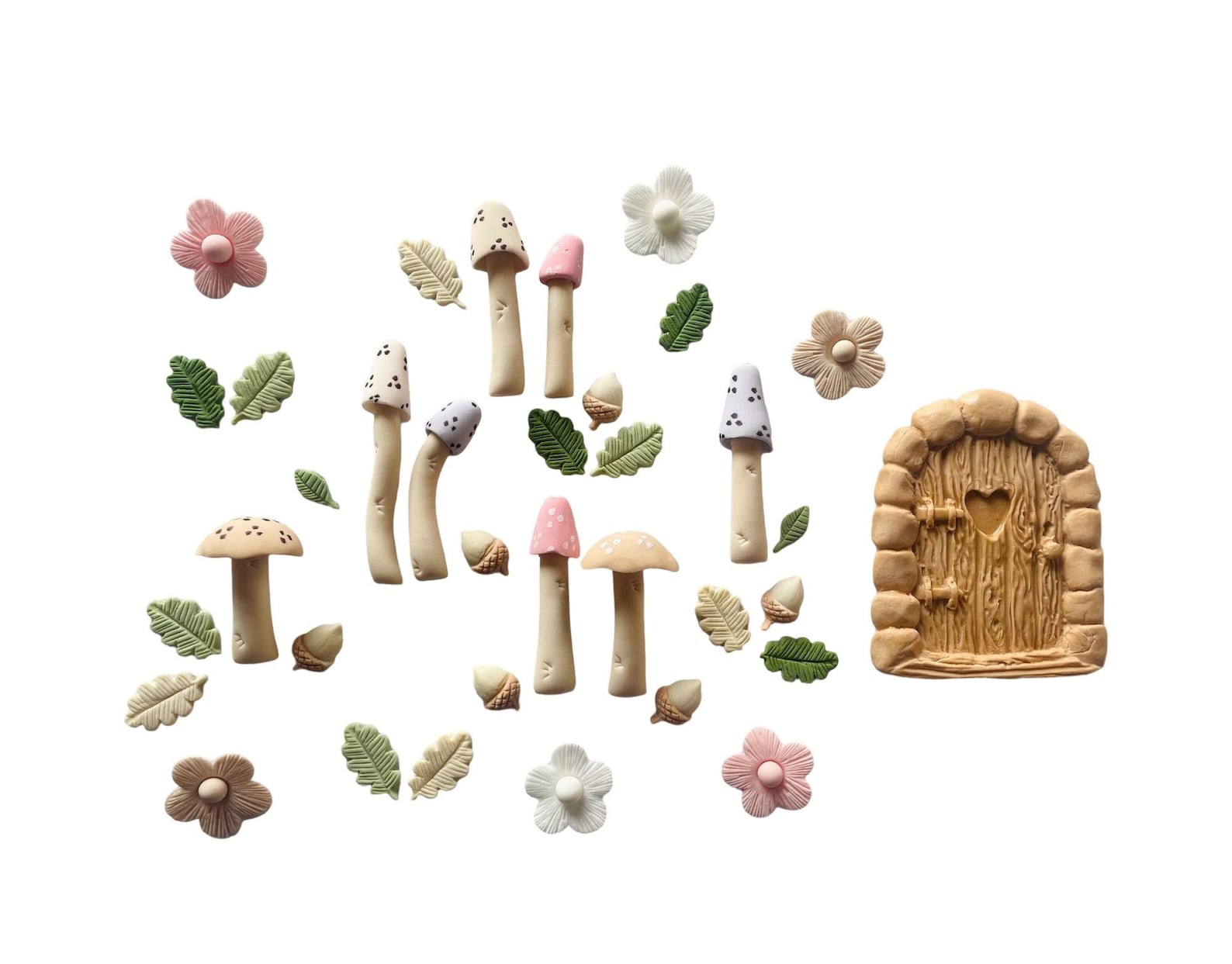 Edible Fairy Door Toadstool Flowers Cake Topper Sets. Sugarpaste - Etsy