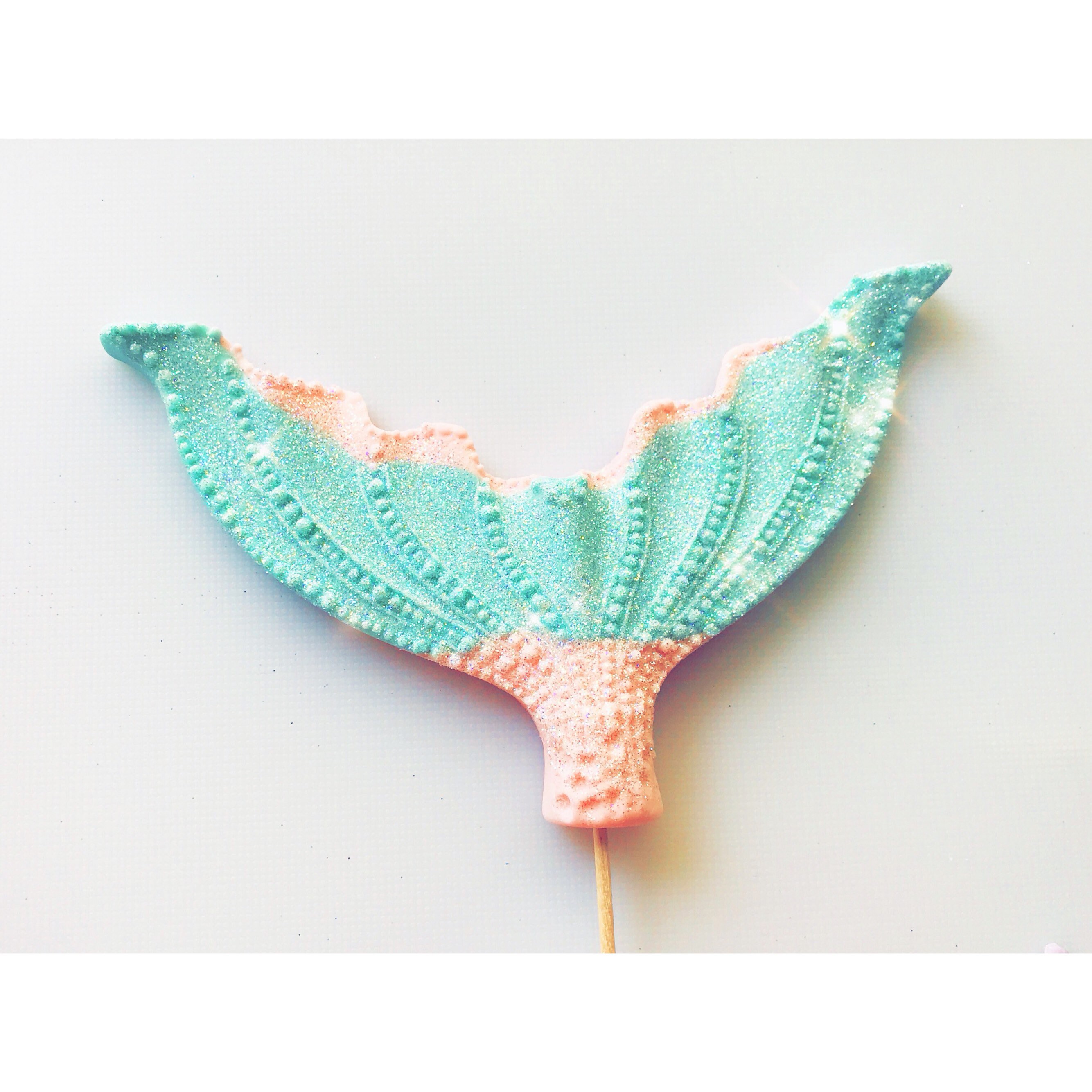 Large Edible Mermaid Tail. Cake Topper. Glittered. Aqua pink | Etsy