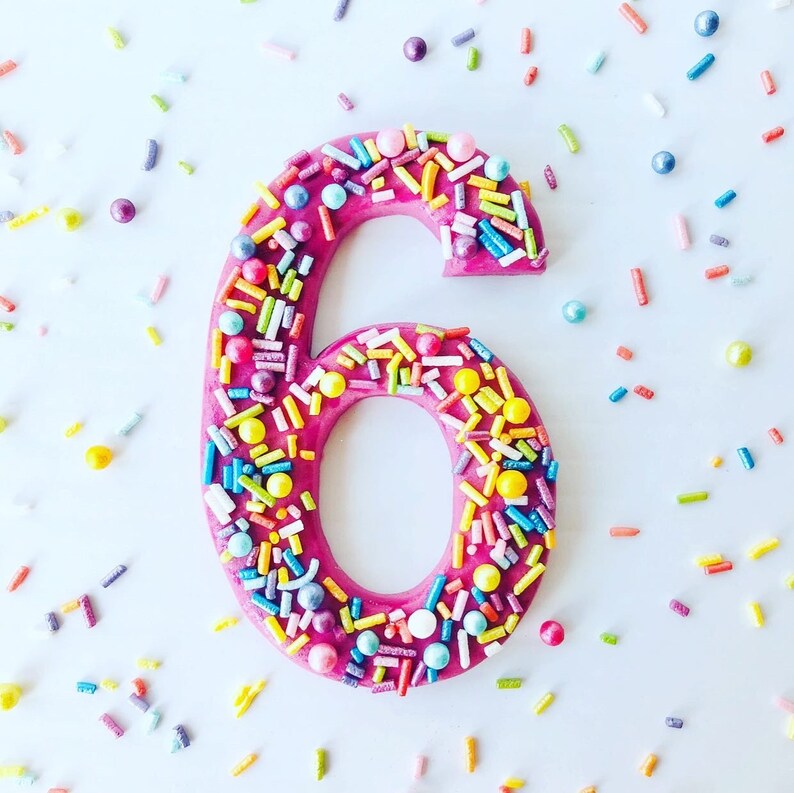 Edible Rainbow Sprinkle Number. | Etsy