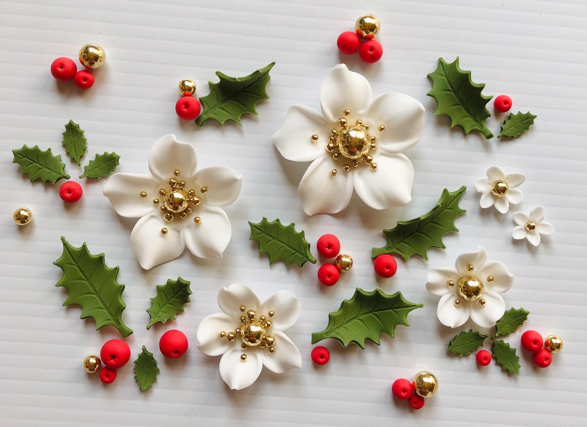 Edible Holly Cake Toppers/berries. - Etsy UK