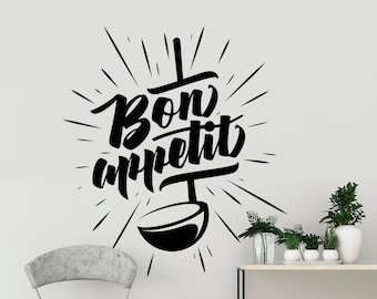 Bon Appetit Wall Decal Kitchen Wall Sticker - Etsy