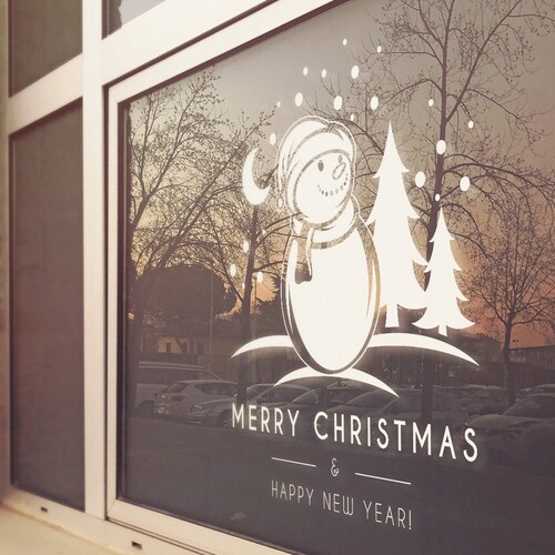 Winter Christmas Decals Snowman Stickers Christmas Window - Etsy