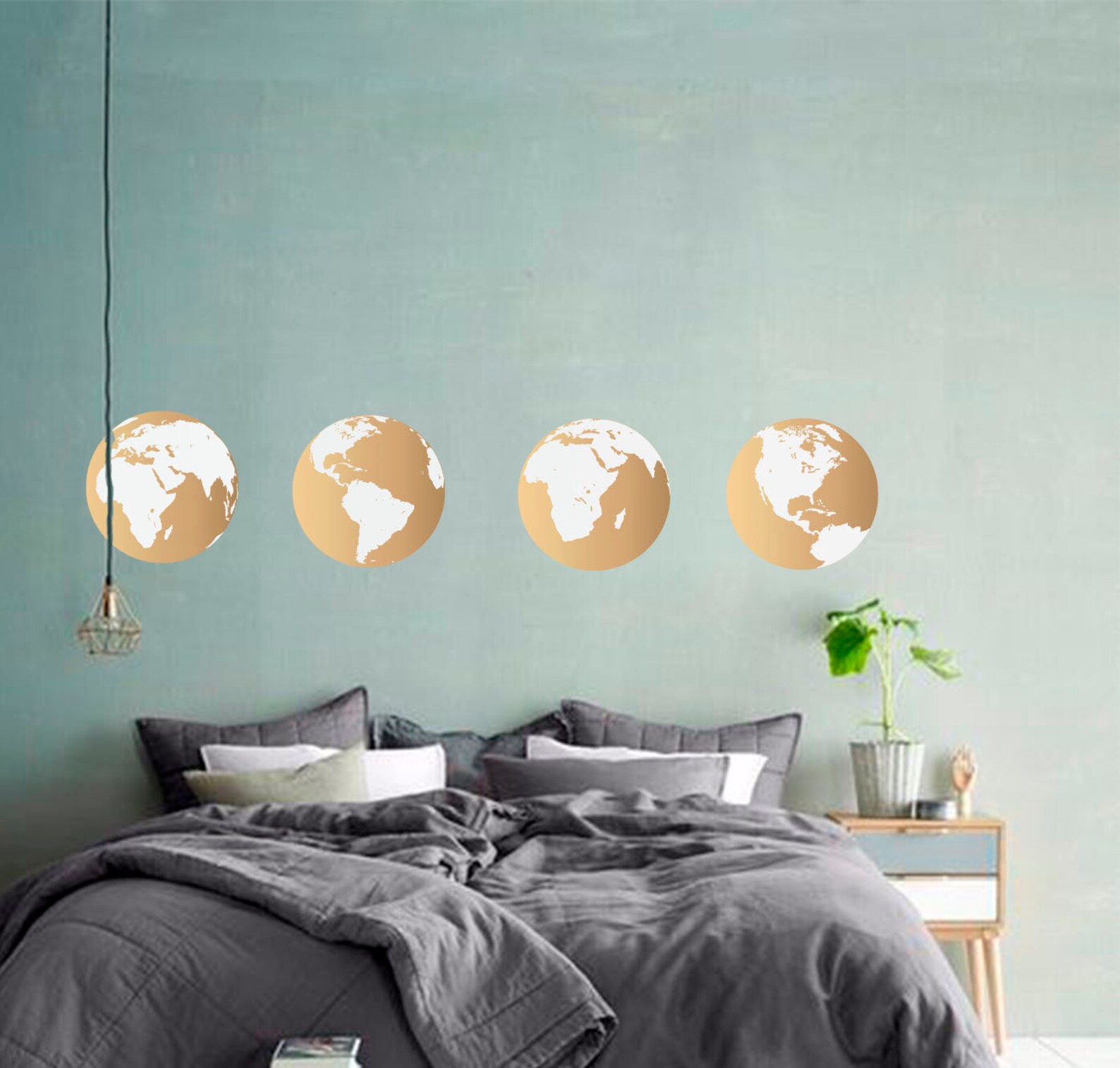 Earth Wall Decal World Map Decal Globe Sticker Office Wall - Etsy UK