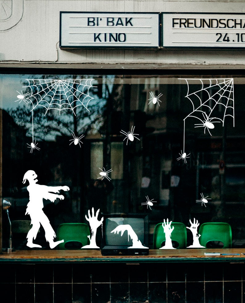 Halloween Window Decal Scary Silhouette Halloween Stickers | Etsy