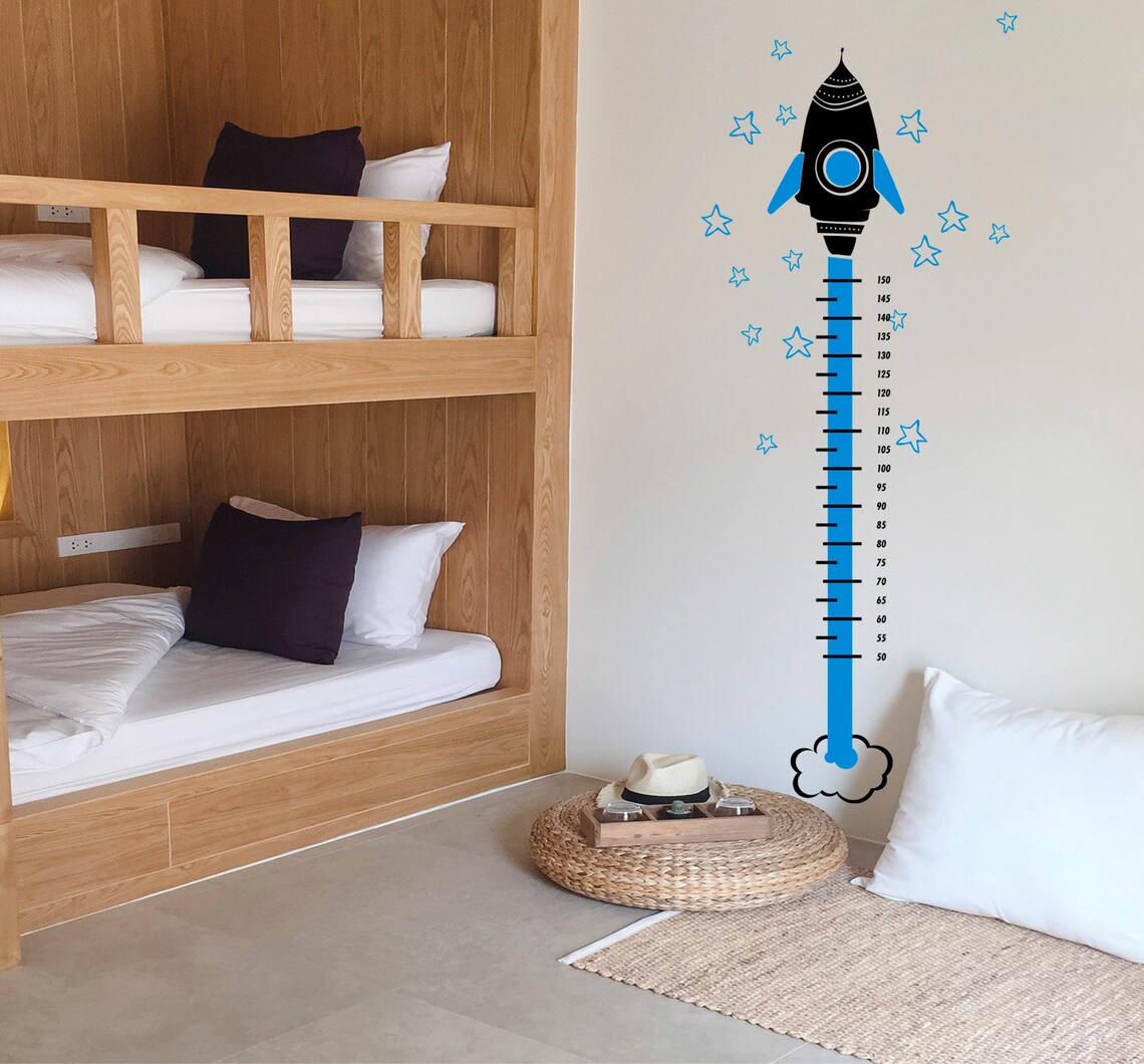 Height Chart Decal Growth Chart Ruler Sticker Rocket Wall - Etsy UK