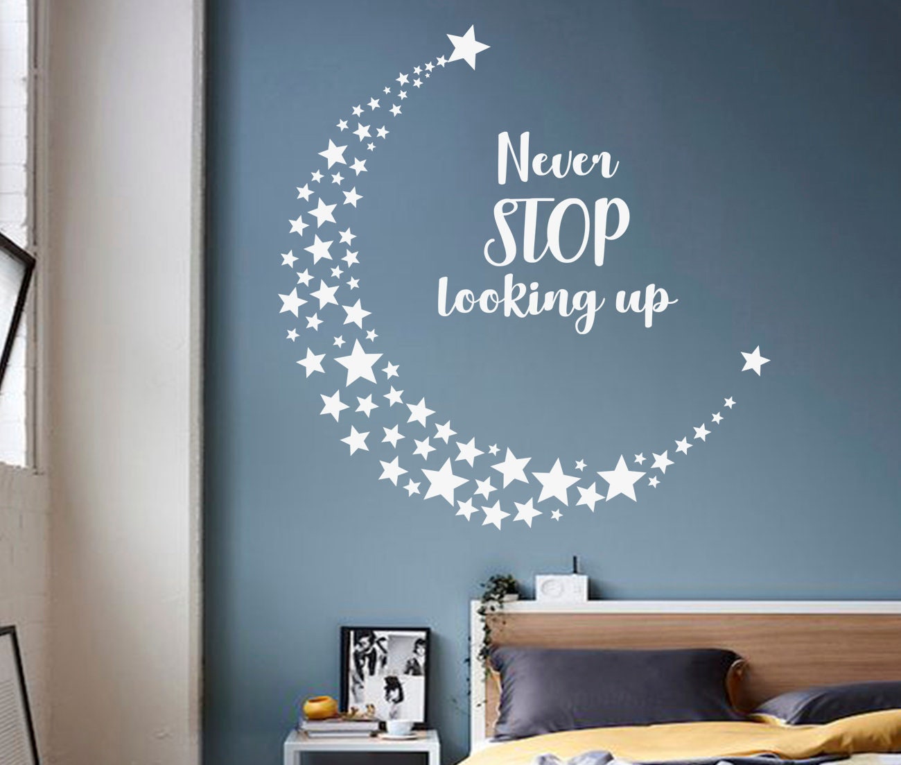 Moon and Stars wall decal for Nursery Kids wall decals Vinyl | Etsy