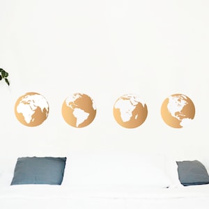 Earth Wall Decal, World Map Decal, Globe Sticker, Office Wall Decal ...