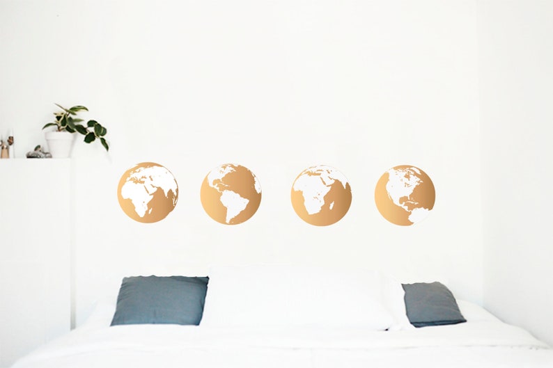 Earth Wall Decal World Map Decal Globe Sticker Office Wall - Etsy UK
