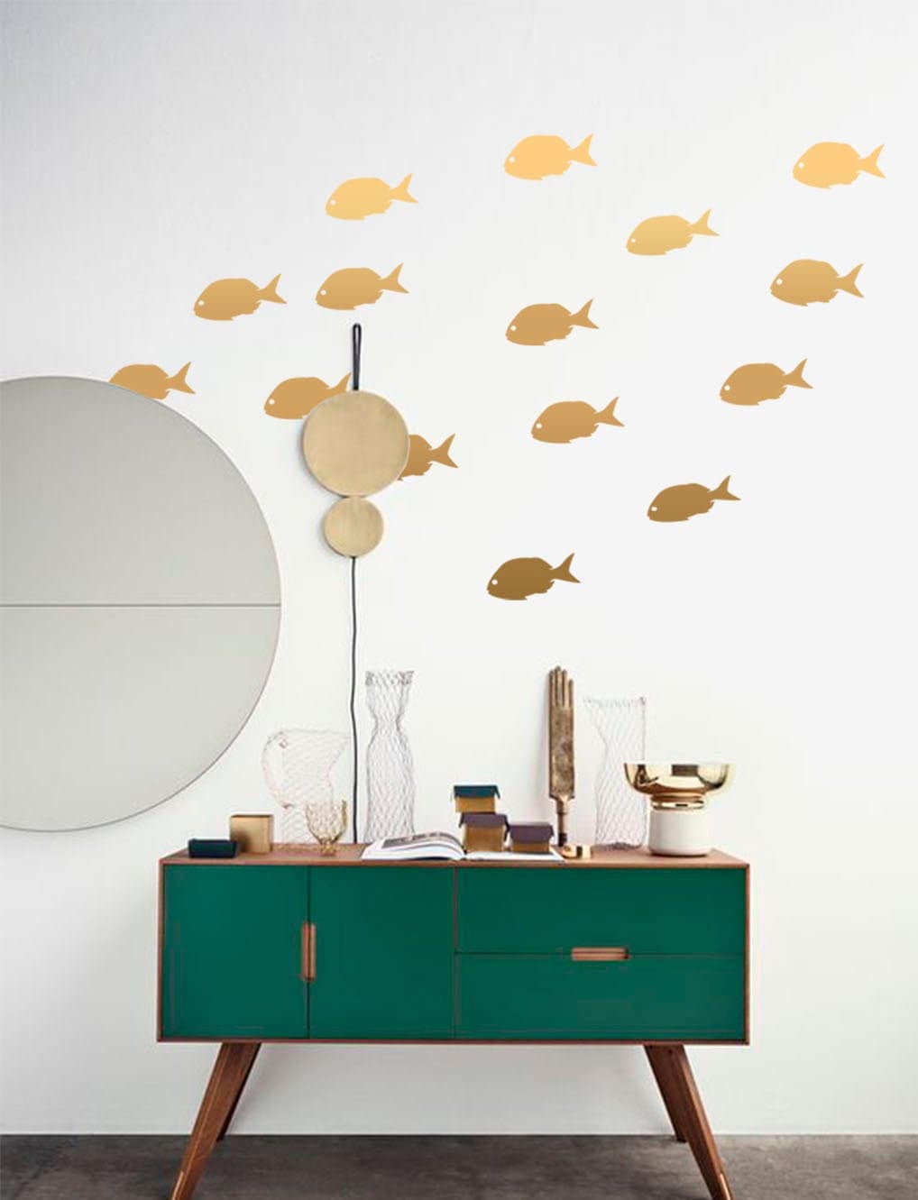 Gold Fish Wall Decal Bathroom Decals Sea Fish Stickers - Etsy UK