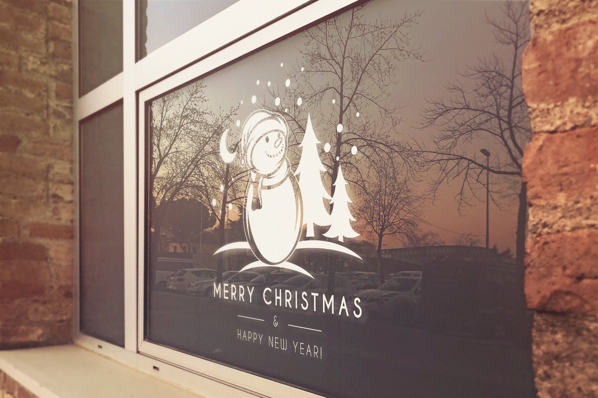 Winter Christmas Decals Snowman Stickers Christmas Window - Etsy