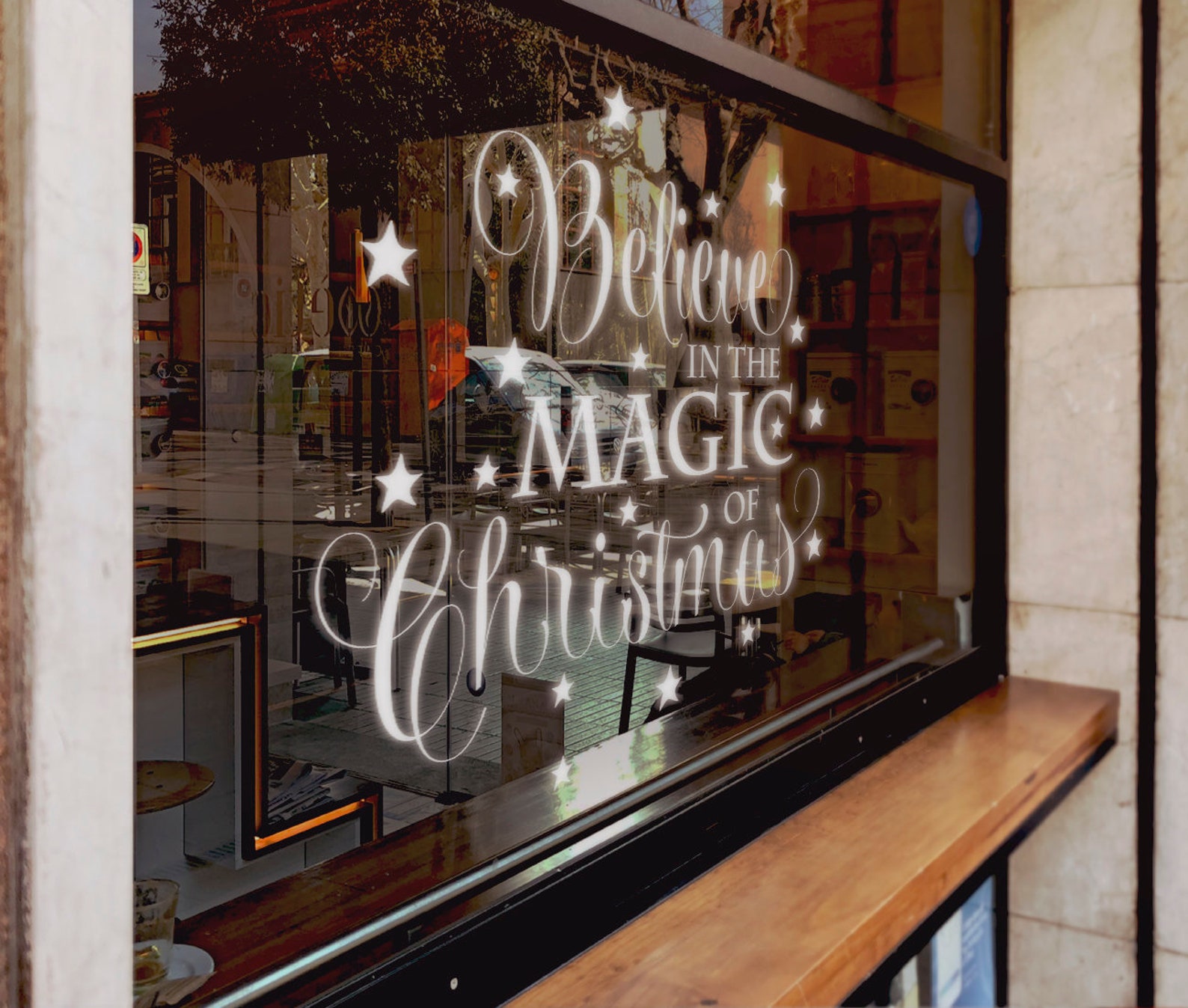Christmas Window Sticker Believe in the Magic Christmas Shop - Etsy UK