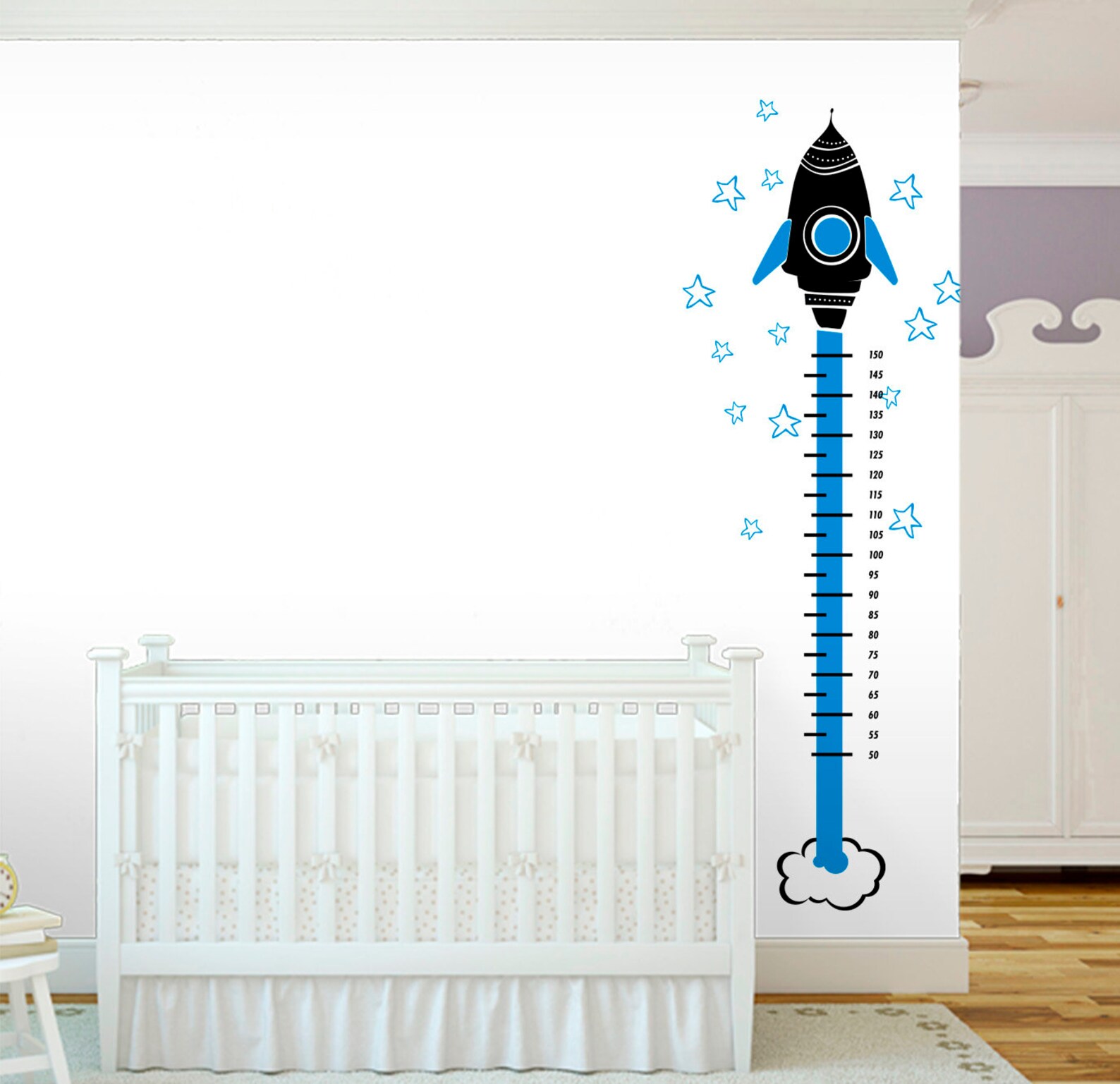 Height Chart Decal Growth Chart Ruler Sticker Rocket Wall - Etsy UK
