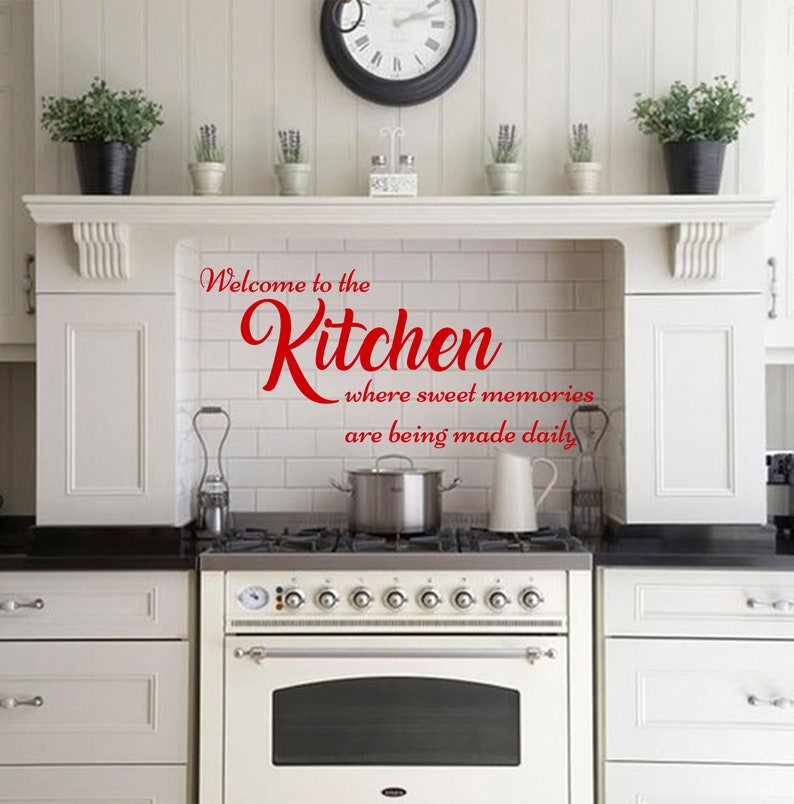 Kitchen Quote Wall Decal, Welcome to the Kitchen Sticker, Dining Room ...