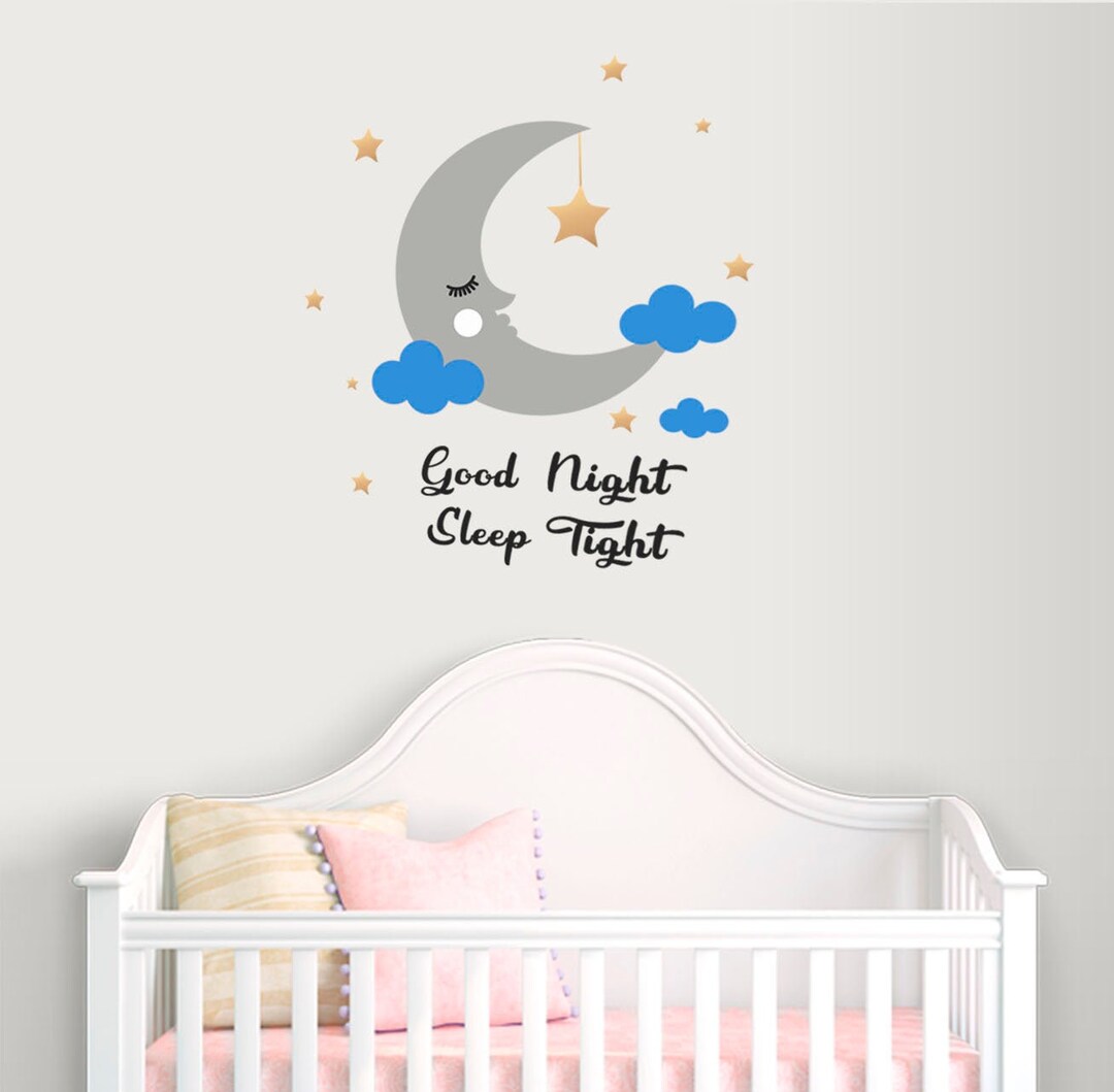 Moon Wall Decal, Moon and Stars Stickers for Kids Room Decor, Good ...