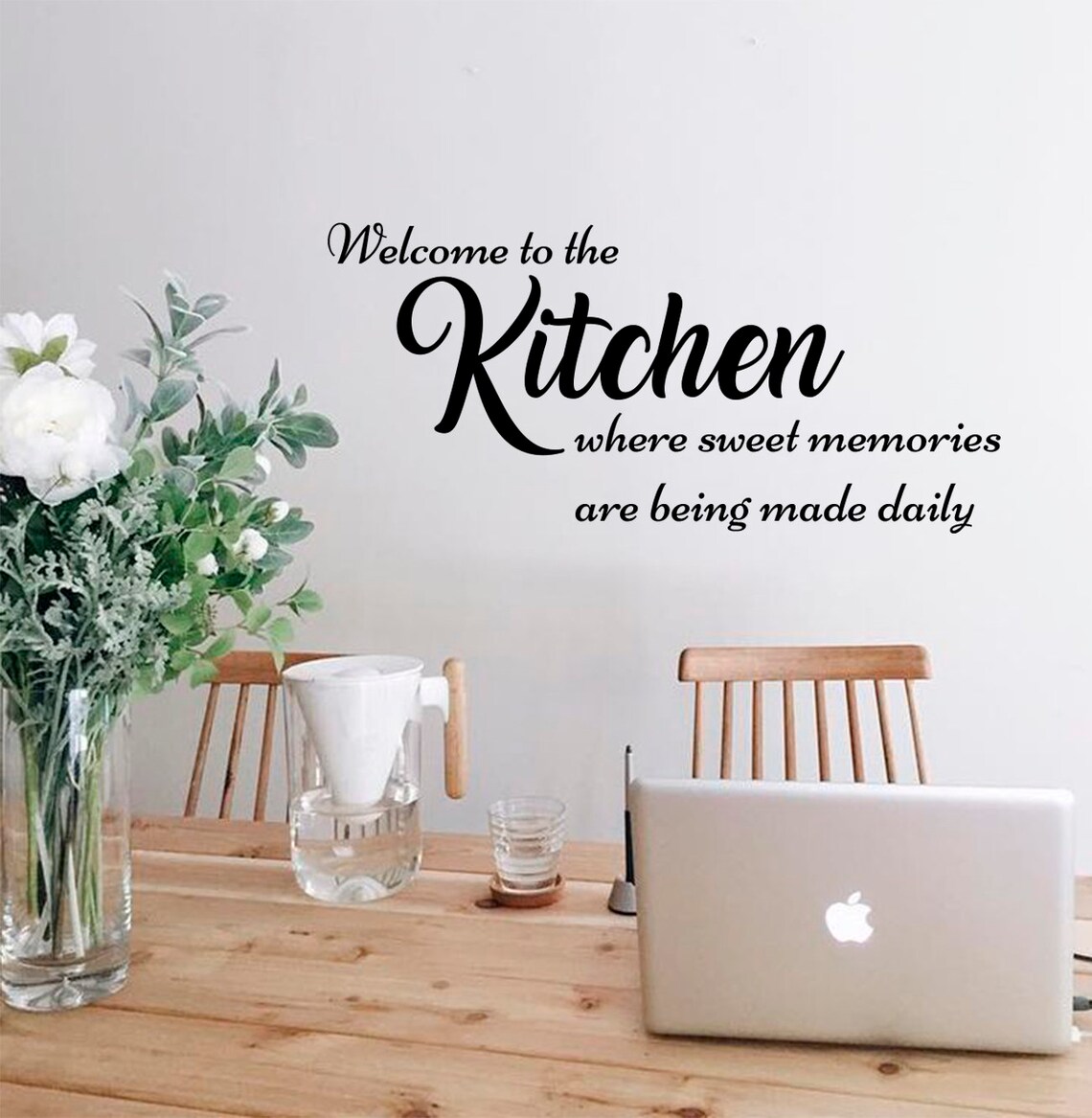 Kitchen Quote Wall Decal, Welcome to the Kitchen Sticker, Dining Room ...