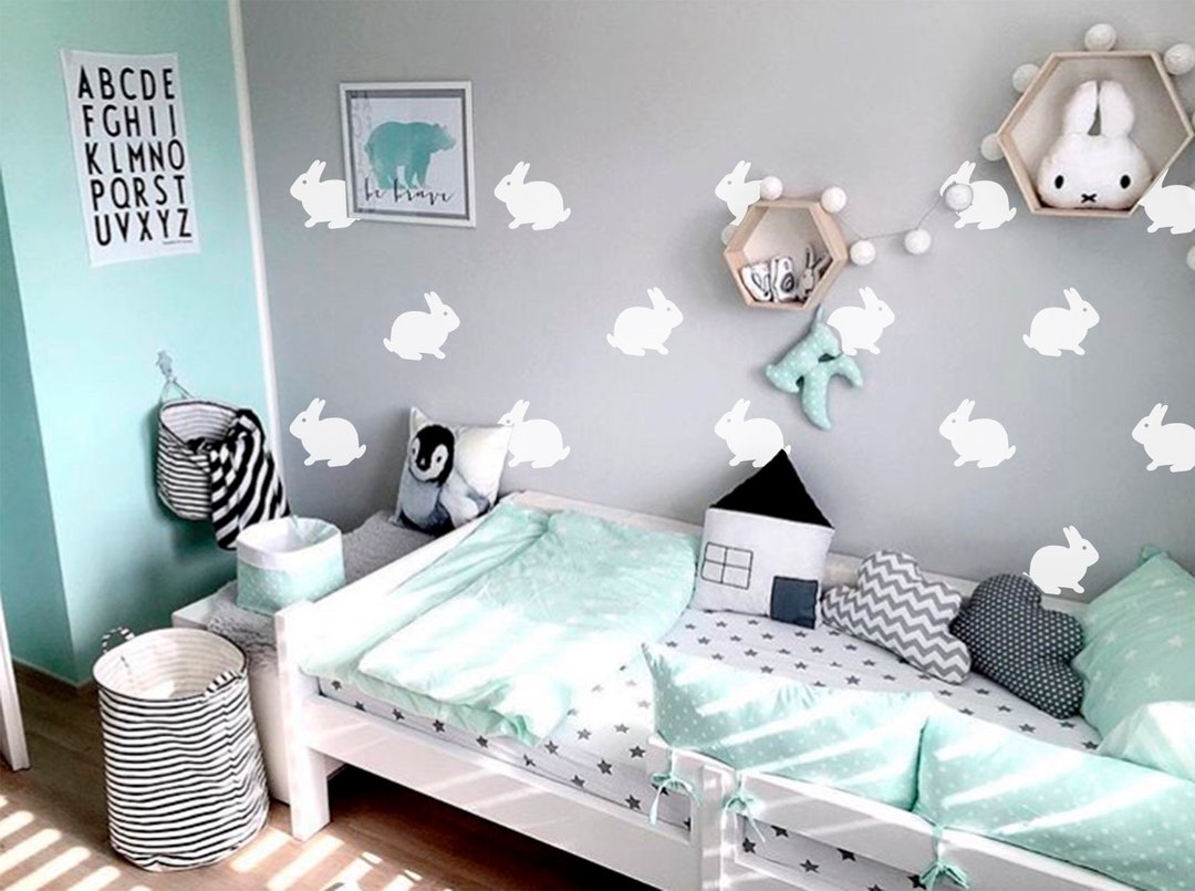 Rabbit Wall Decals, Bunny Decals, Animals Sticker for Kids Room - Etsy