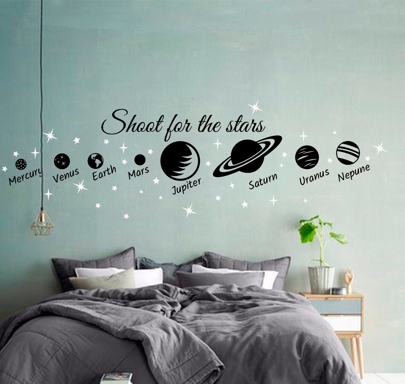 Space wall decals Planets Decal Nursery Space wall decals | Etsy
