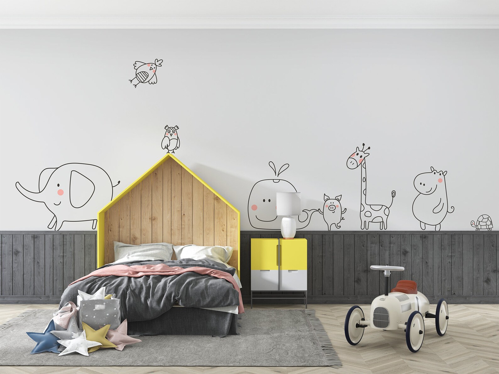 Cute Animals Wall Decals Cartoon Animals Vinyl Decal Kids - Etsy UK
