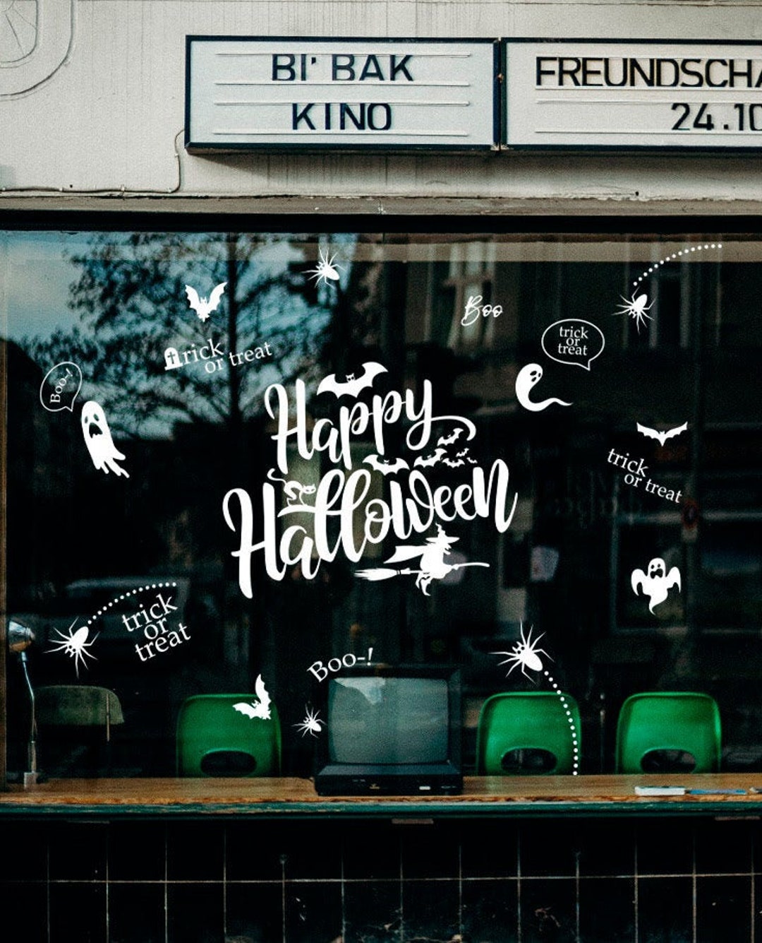 Halloween Window Decals, Hapy Halloween Window Decorations, Halloween ...