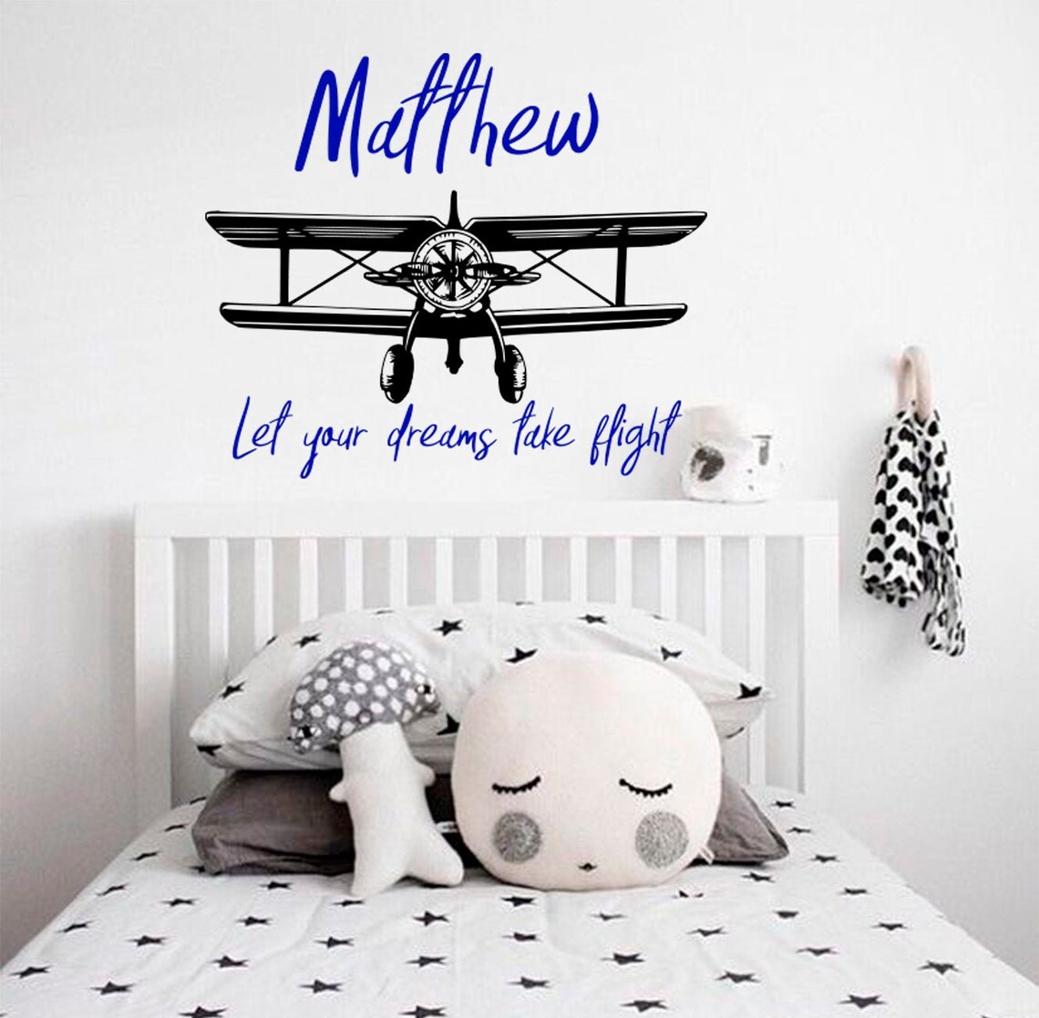Airplane Wall Decal, Boy Name Decal, Kids Wall Stickers, Plane Sticker ...