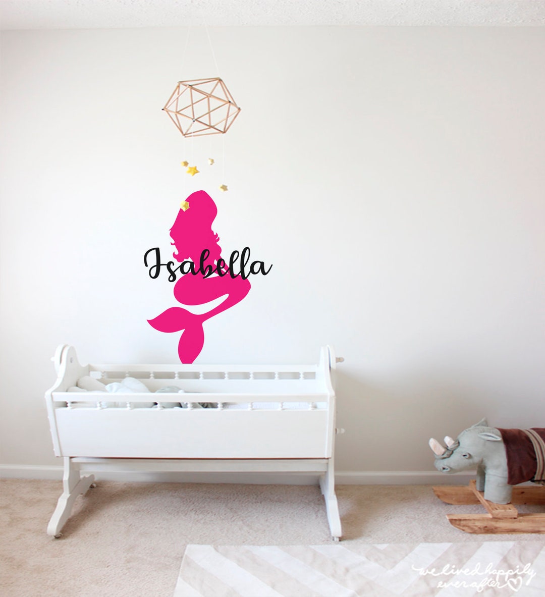 Mermaid Wall Decal, Girl Name Decal for Girl Room Decor, Nursery Wall ...