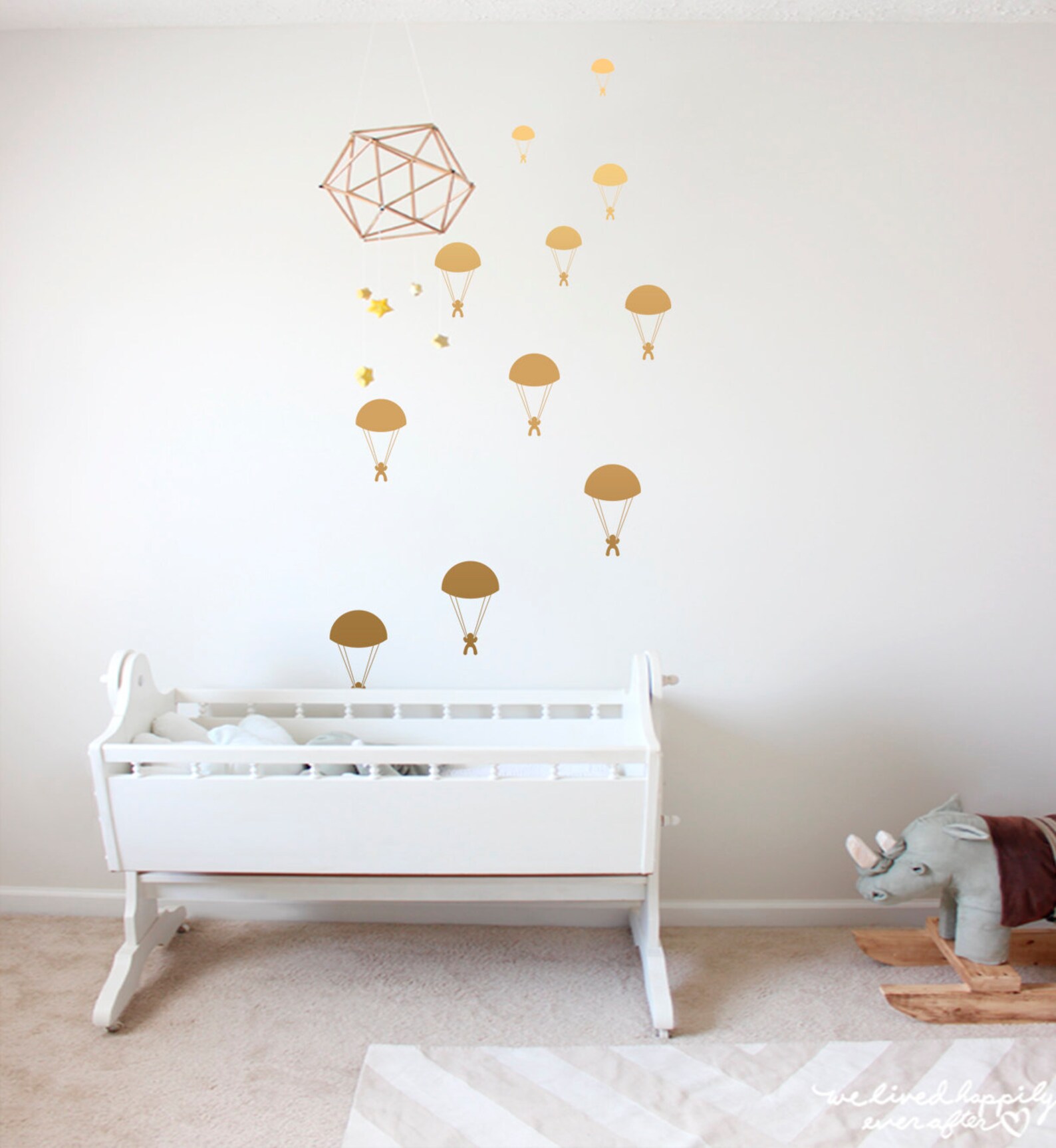 Parachute Wall Decal, Parachute Sticker, Kids Room Decals, Nursery Wall ...