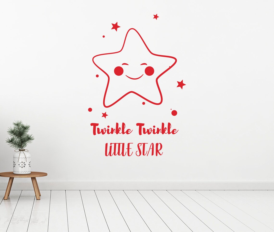 Twinkle Twinkle Little Star Decal, Nursery Wall Decal, Star Nursery ...