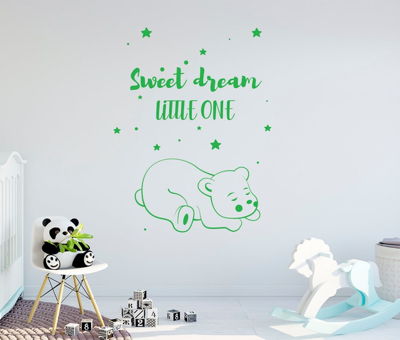 Baby Bear Decal, Sweet Dreams Decal, Nursery Wall Decor, Vinyl Decal ...