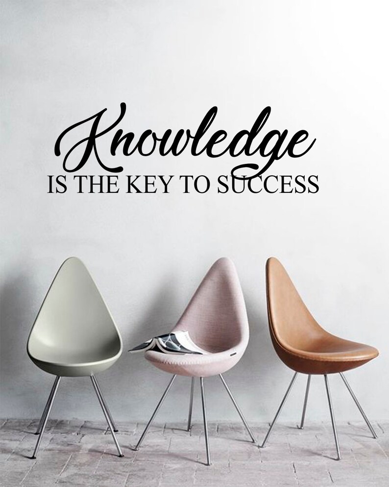 Knowledge Quote Decal, School Office Decor, Classroom Wall Decal ...