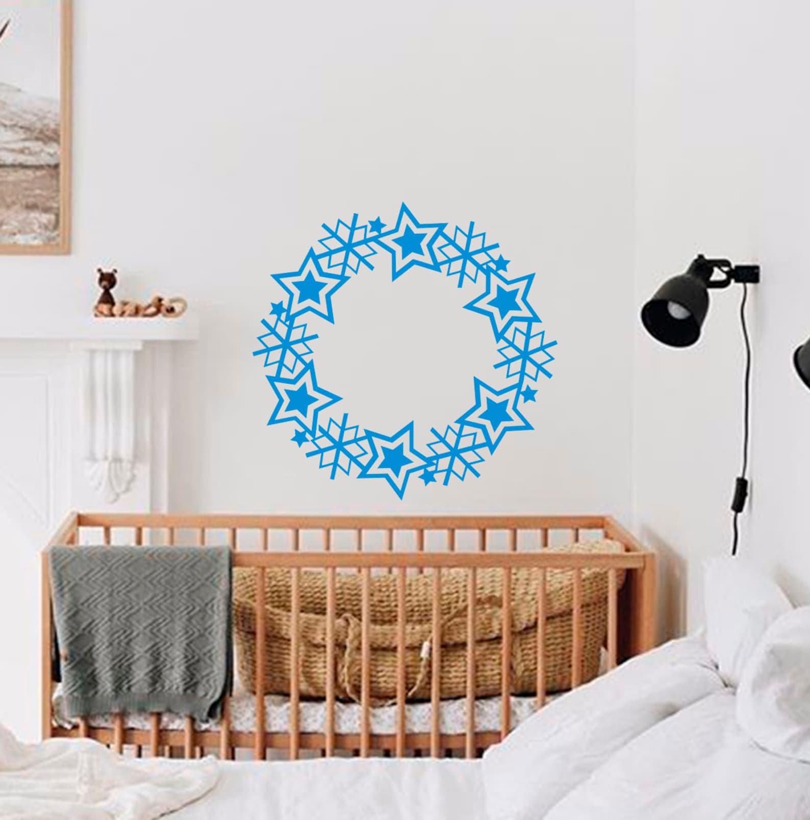 Christmas Decal, Christmas Wreath Sticker, Window Wall Decal, Christmas ...