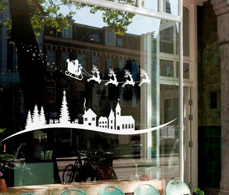 Santa Clause Christmas Decal Window Christmas Stickers - Etsy